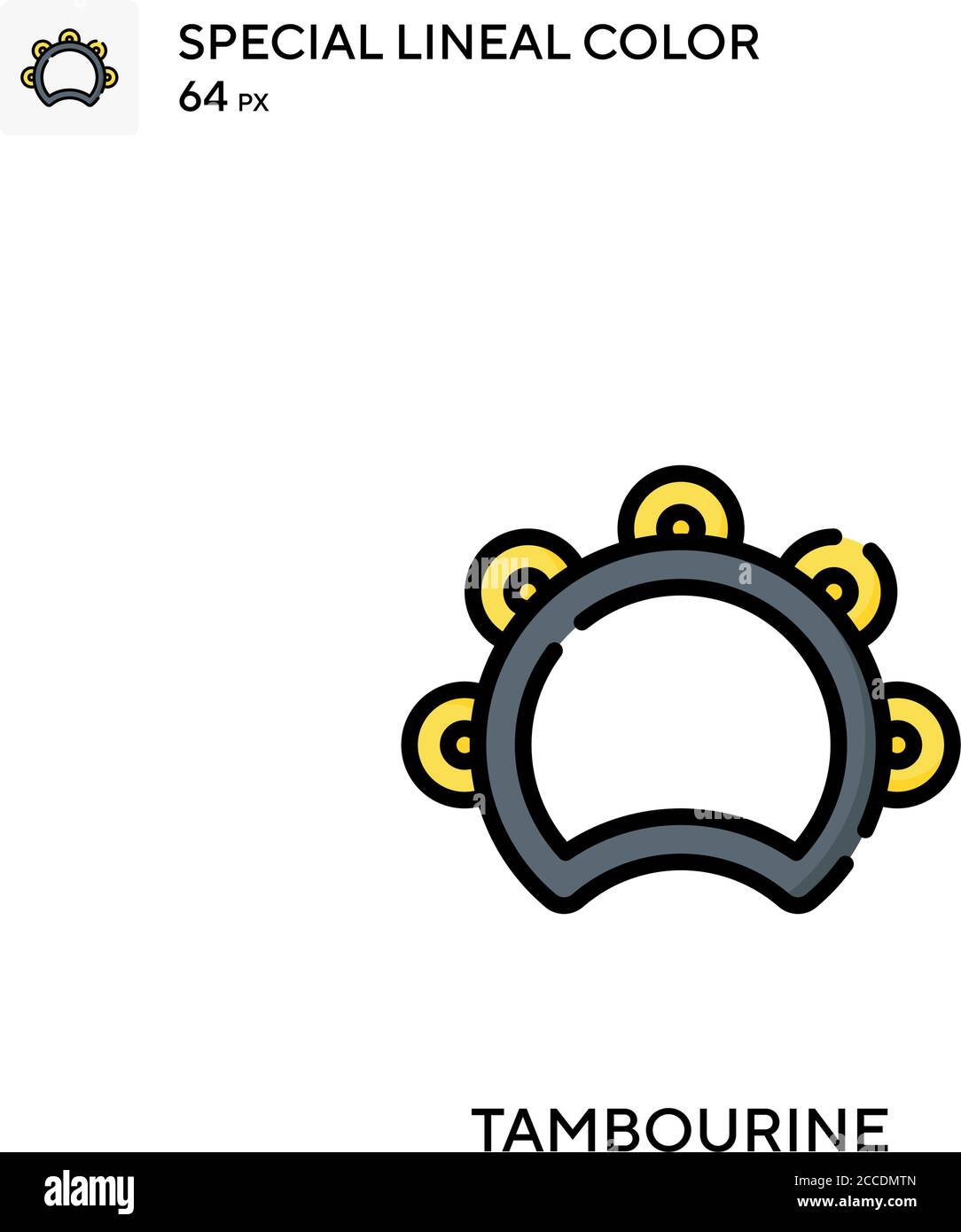 Tambourine Special lineal color icon. Illustration symbol design ...
