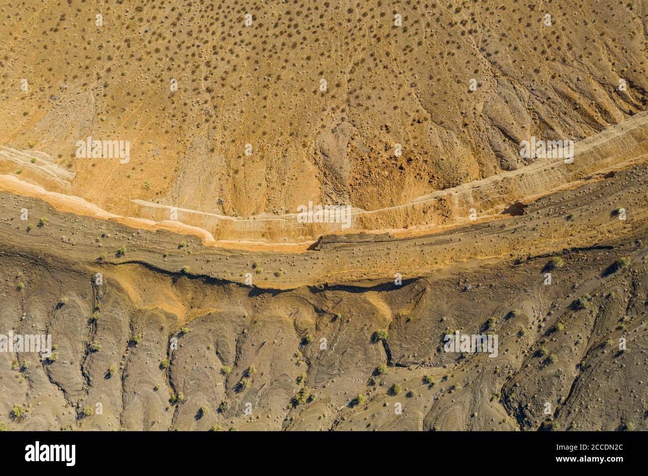 Aerial view of the maar-type volcanic crater, cater Cerro Colorado in ...