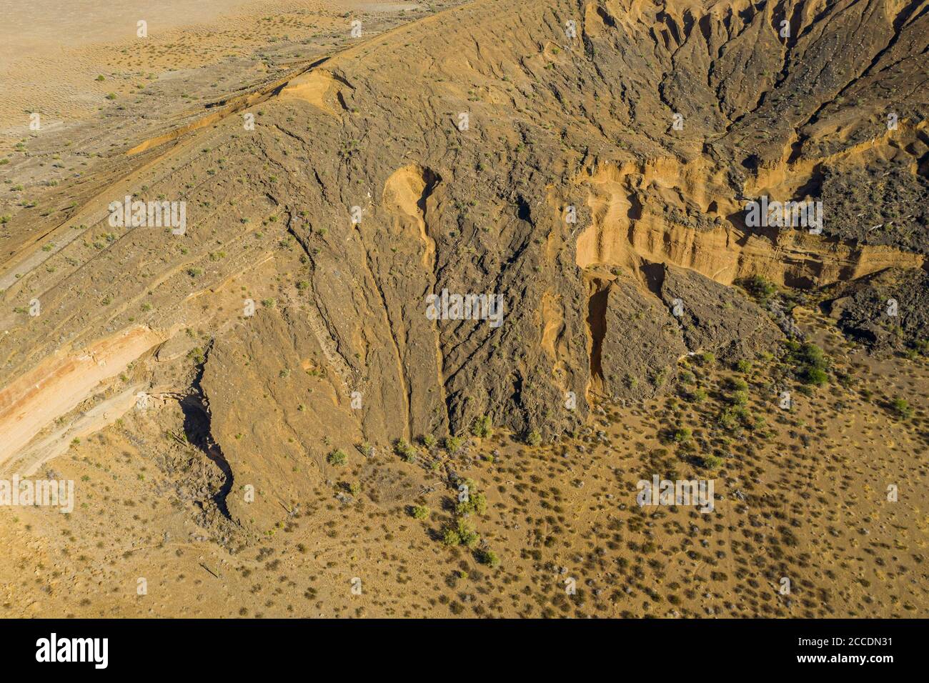 Aerial view of the maar-type volcanic crater, cater Cerro Colorado in ...