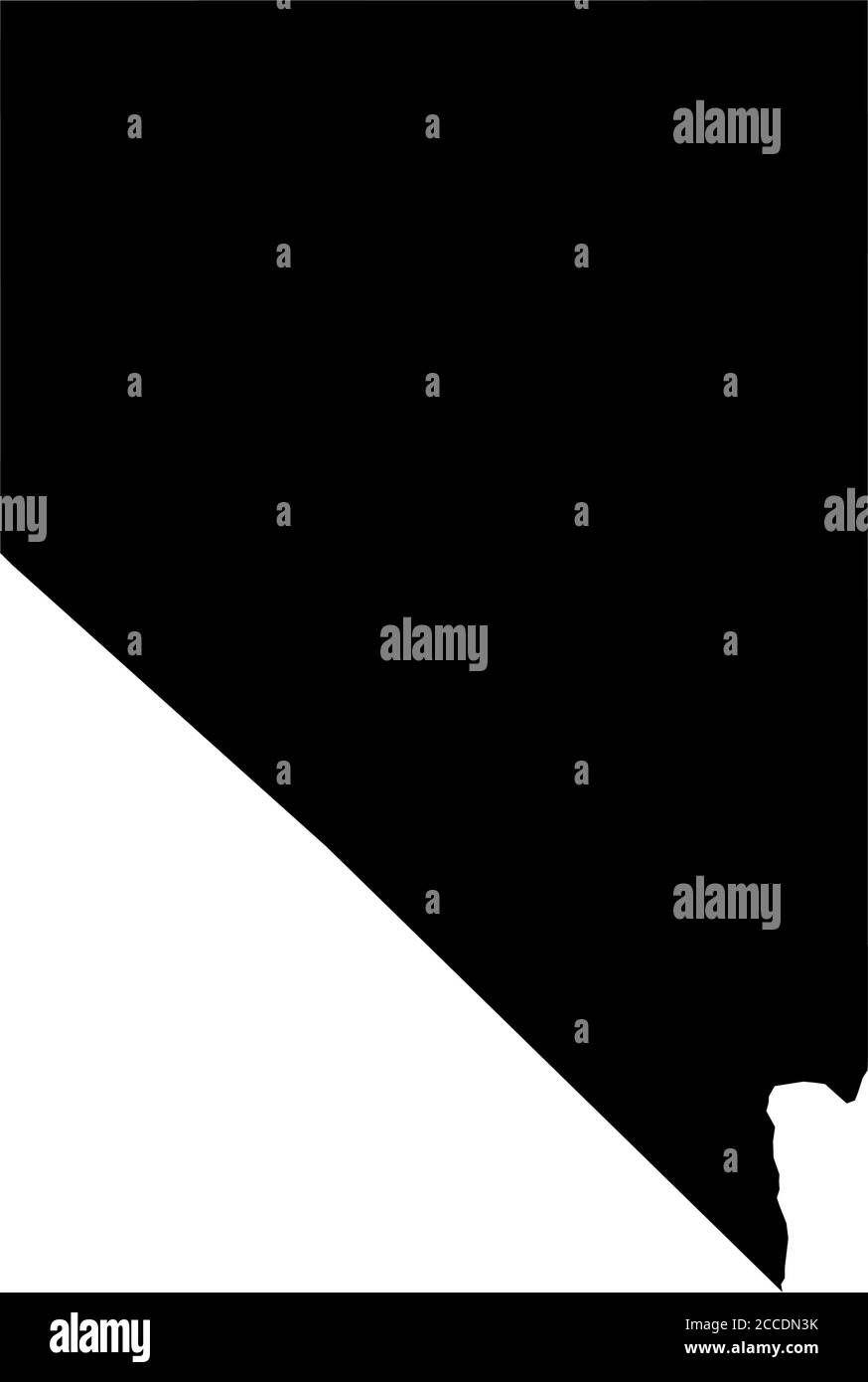 Nevada, state of USA - solid black silhouette map of country area. Simple flat vector ...