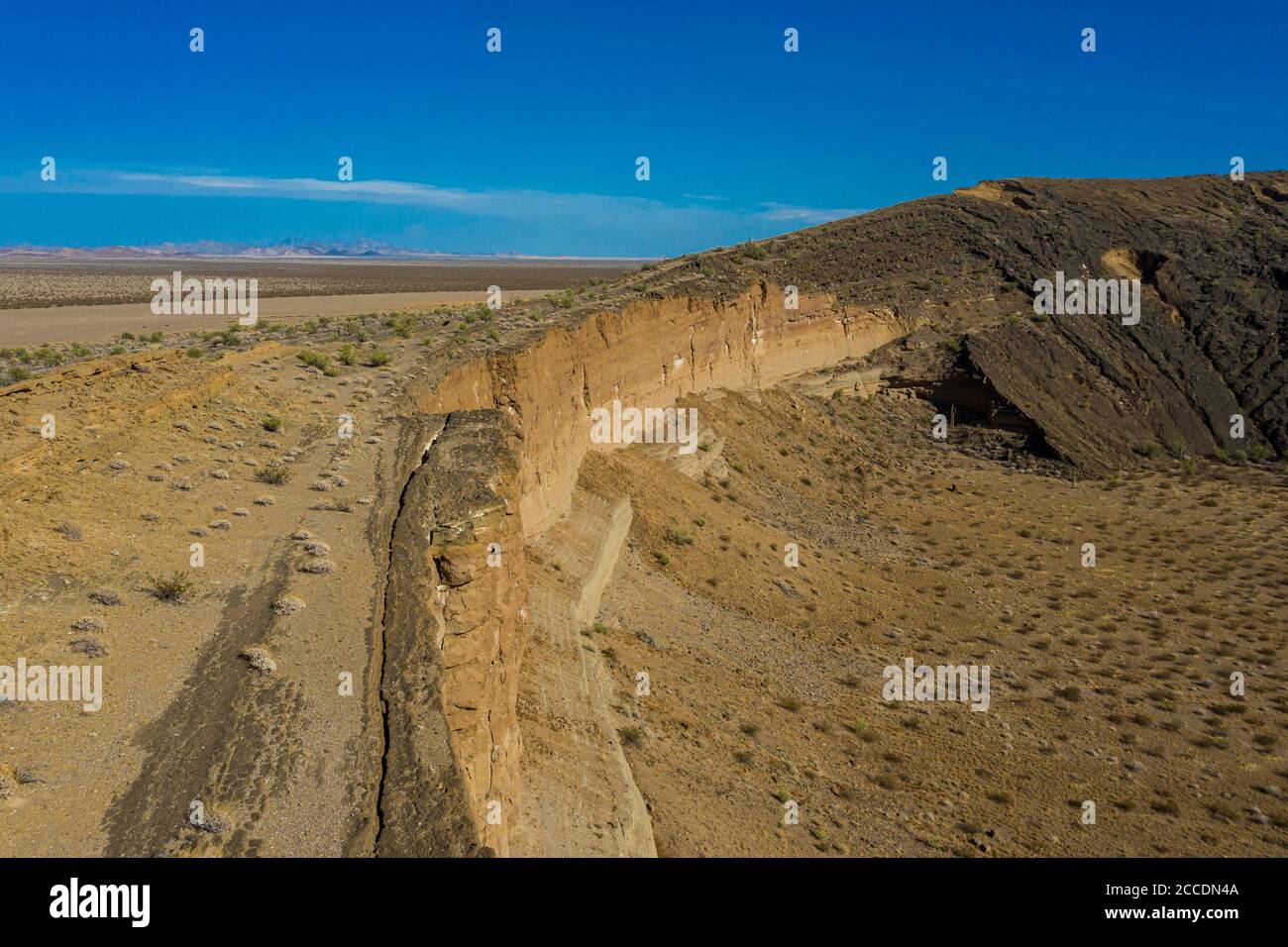 Aerial view of the maar-type volcanic crater, cater Cerro Colorado in ...