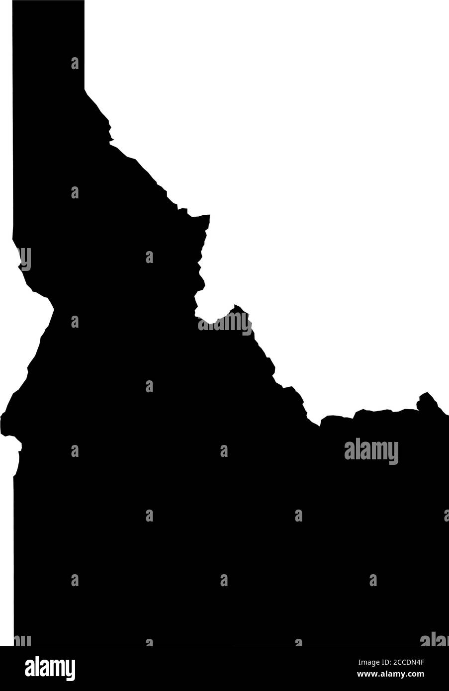 Idaho, state of USA - solid black silhouette map of country area ...