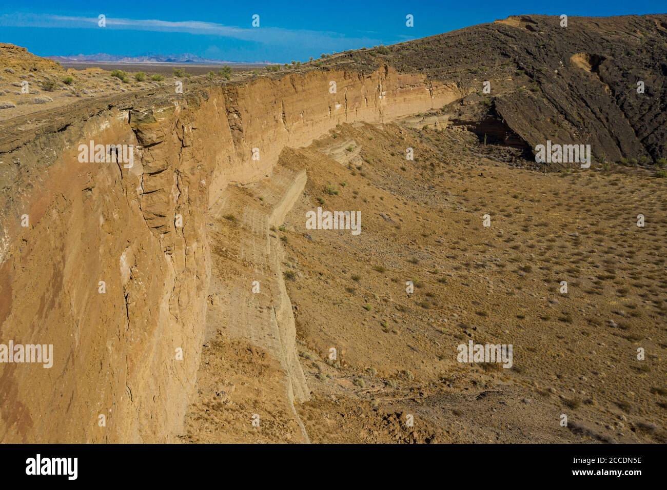 Aerial view of the maar-type volcanic crater, cater Cerro Colorado in ...