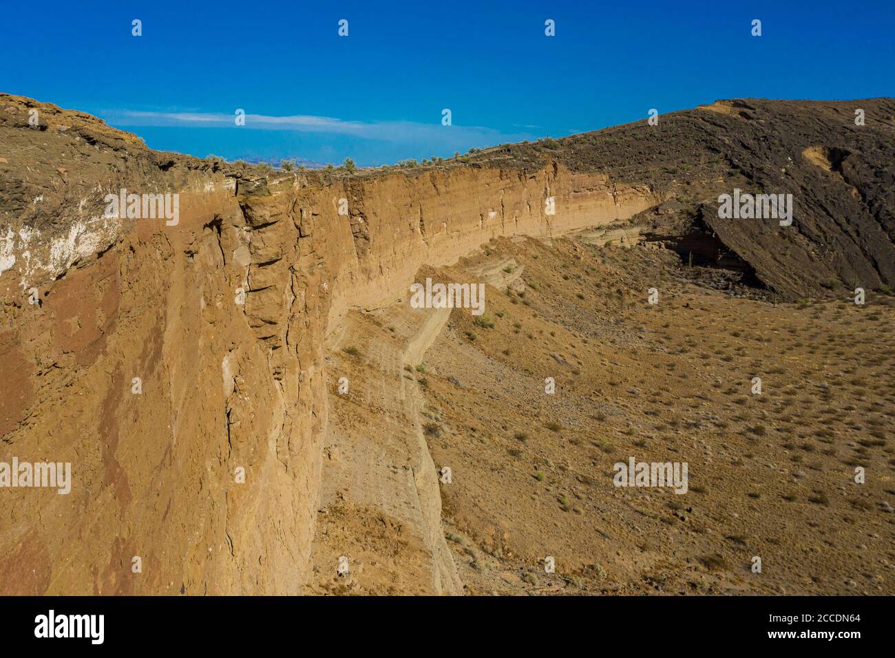 Aerial view of the maar-type volcanic crater, cater Cerro Colorado in ...