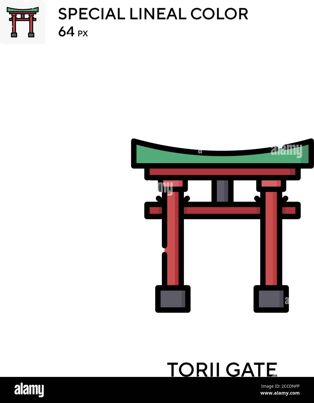 Torii gate Special lineal color icon. Illustration symbol design ...