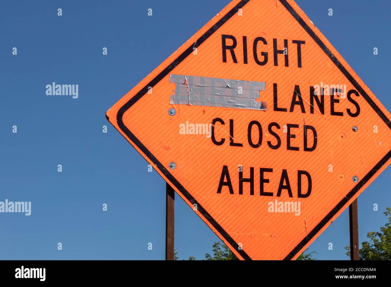 Detroit, Michigan - A road sign, possibly a metaphor for the 2020 U.S ...