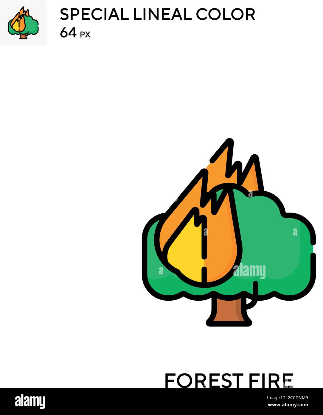 Forest fire Special lineal color icon. Illustration symbol design ...