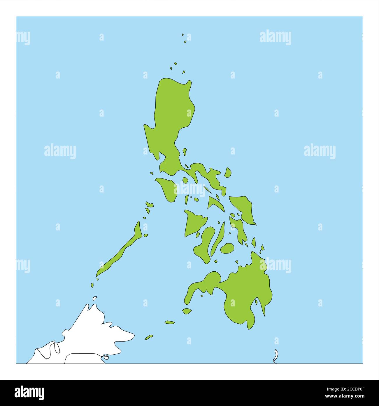 Map of Philippines green highlighted with neighbor countries Stock ...
