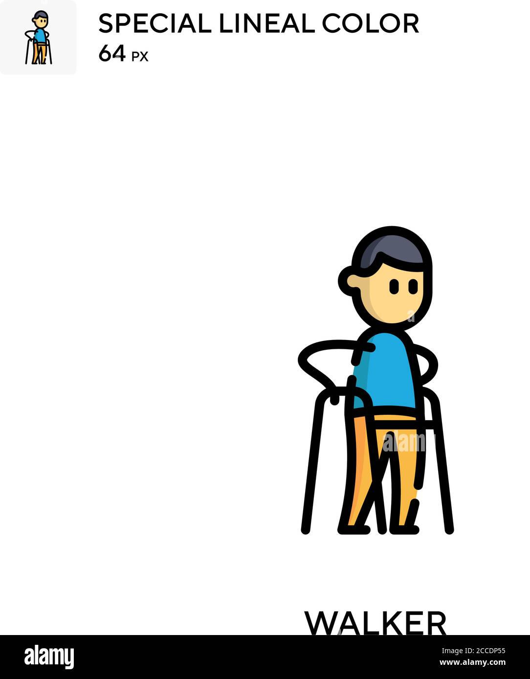 Walker Special lineal color icon. Illustration symbol design template ...