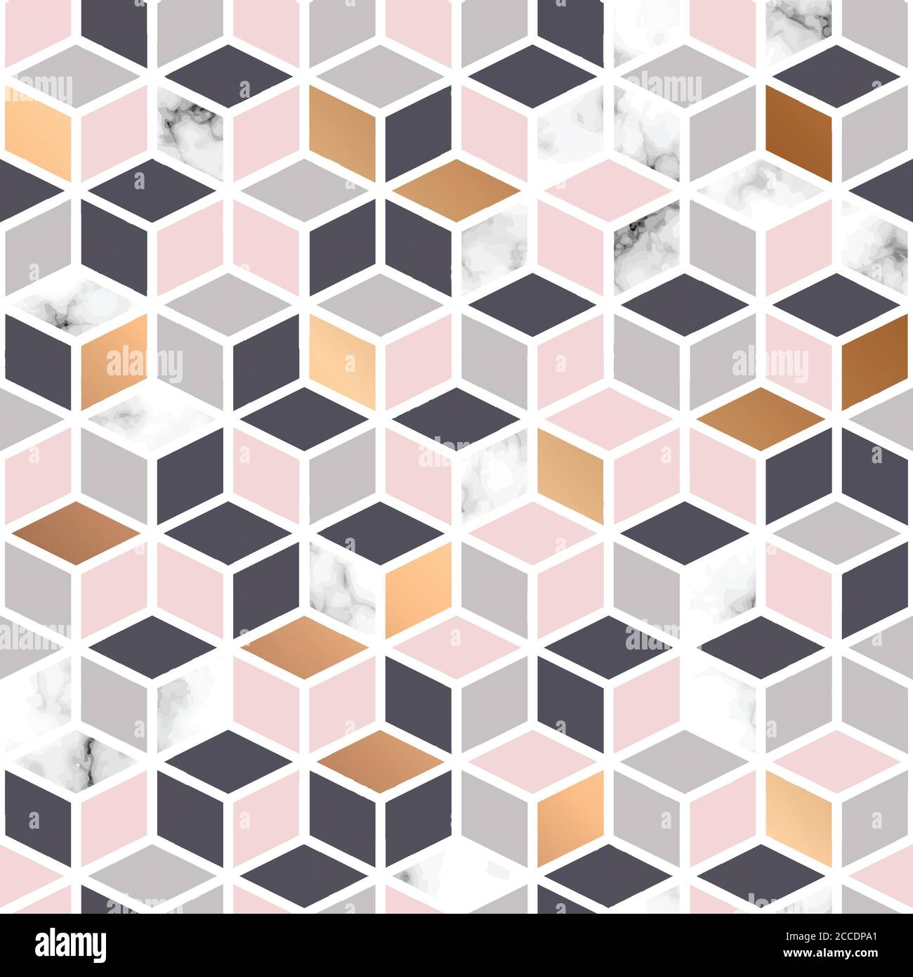 Vector marble texture, seamless pattern design with cube geometric ... Vector marble texture, seamless pattern design with cube geometric ...