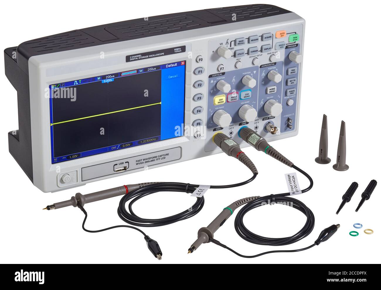 oscilloscope and accessories cut out on white background Stock Photo ...