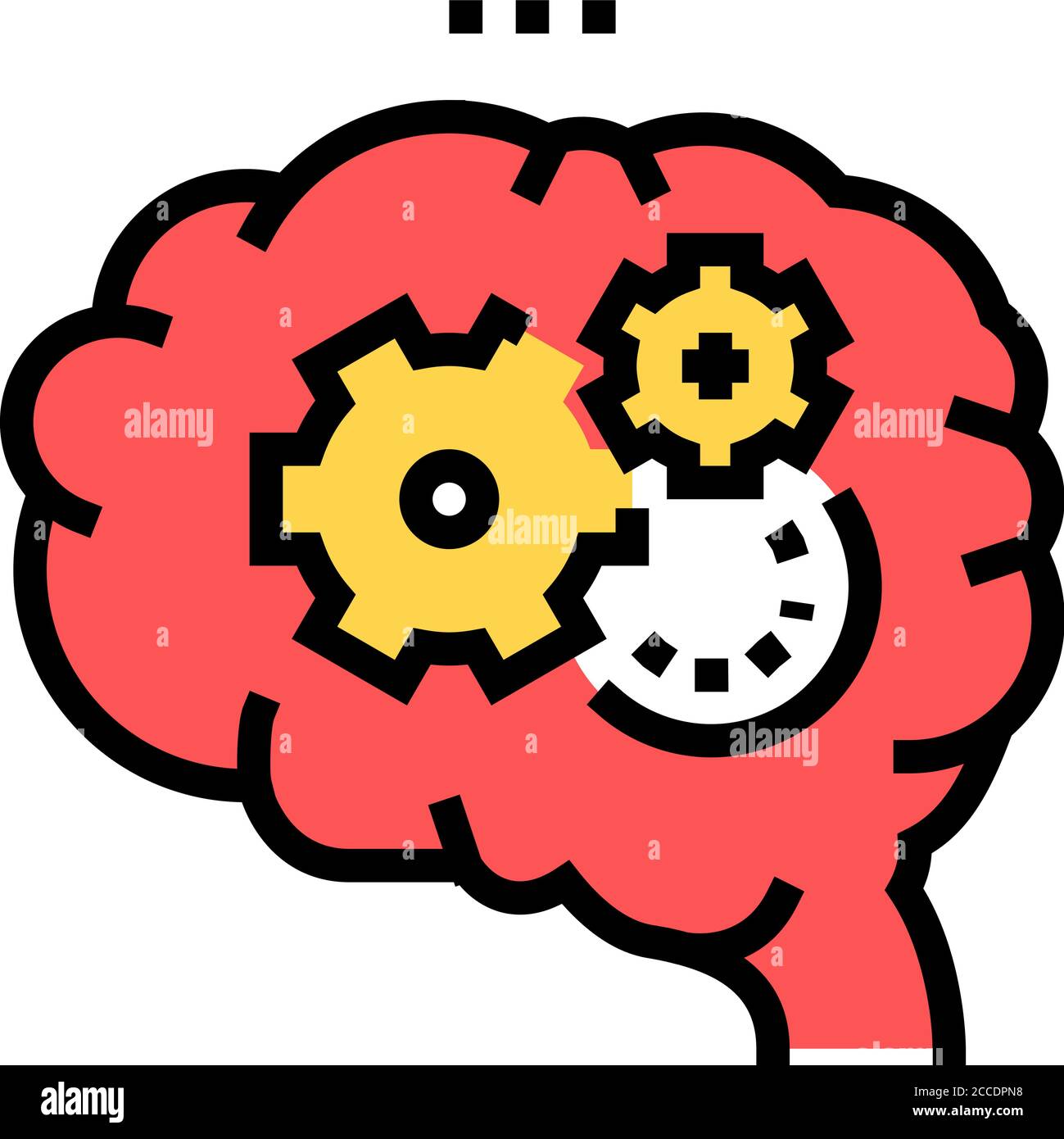 working and thinking brain color icon vector illustration Stock Vector ...