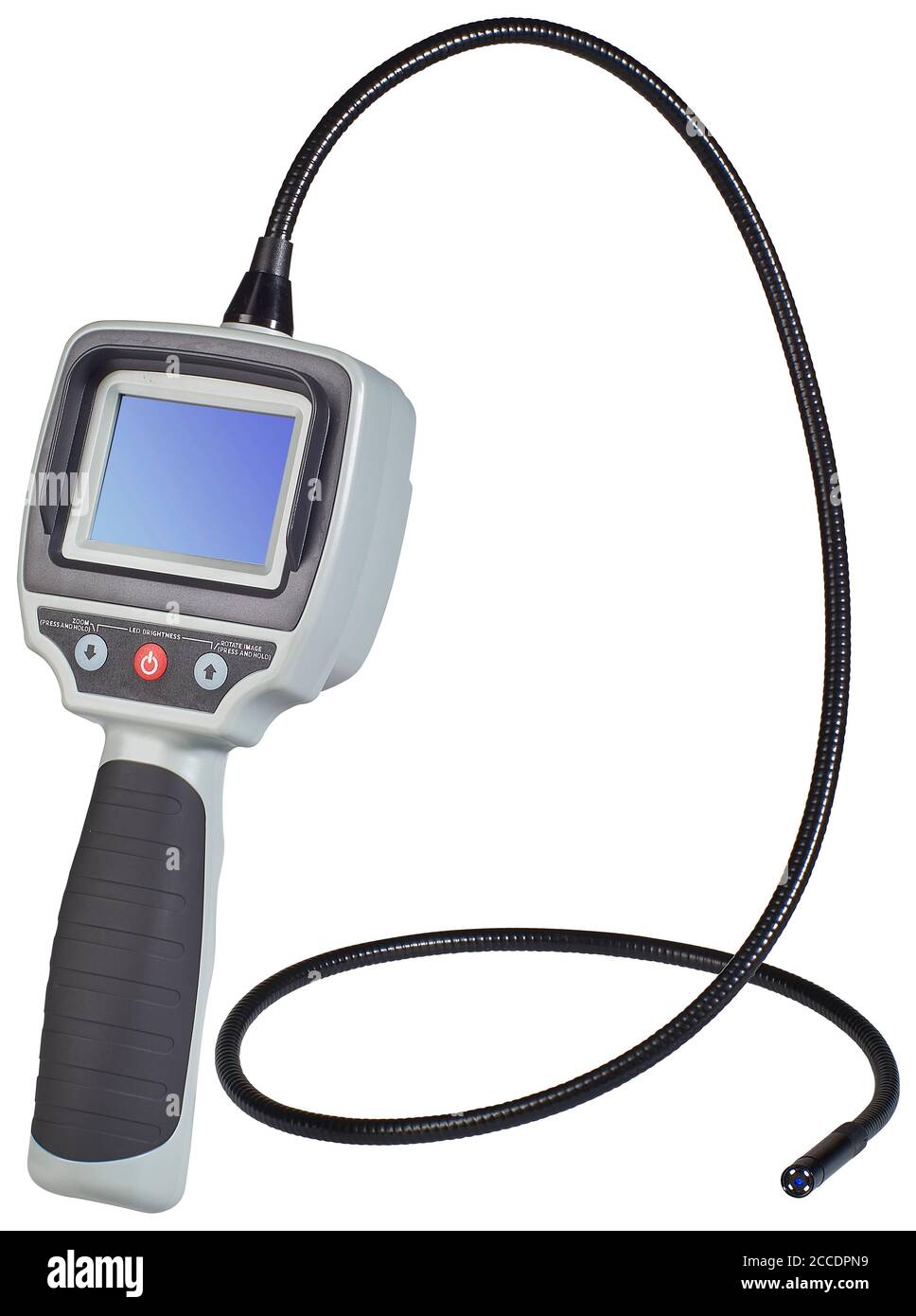 Endoscope with camera and gooseneck on white background Stock Photo - Alamy