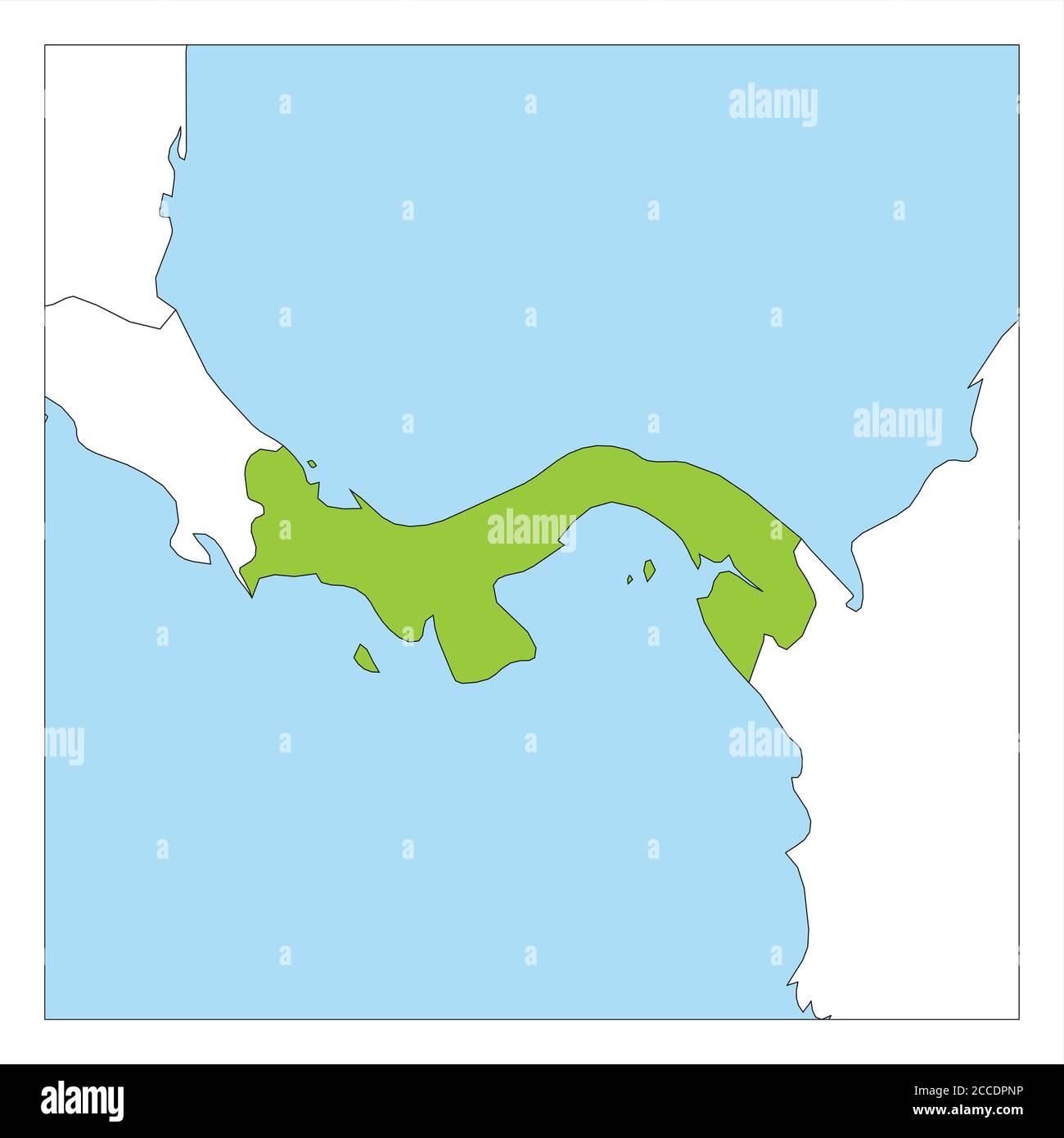 Map of Panama green highlighted with neighbor countries Stock Vector ...