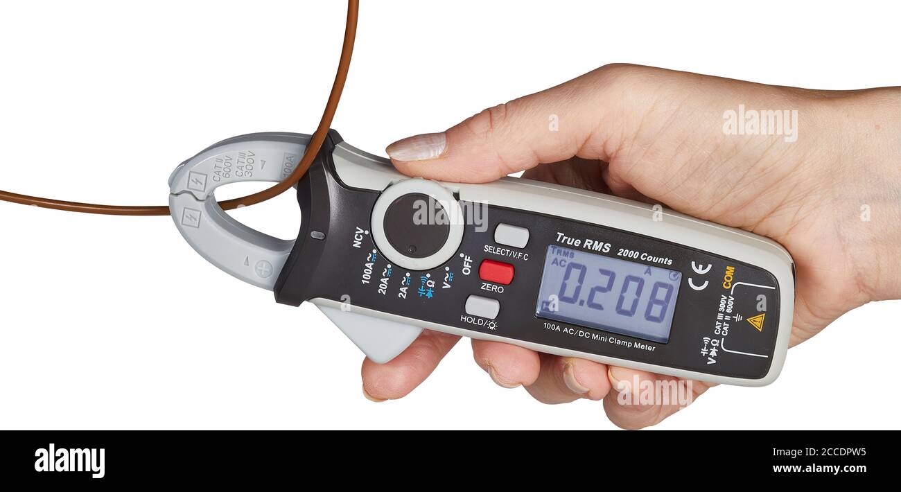 Digital Clamp Meter handhold, cut out on white background Stock Photo ...
