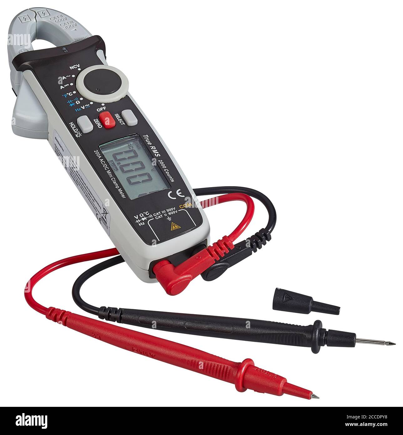 Digital clamp-meter, cut out on white background Stock Photo - Alamy