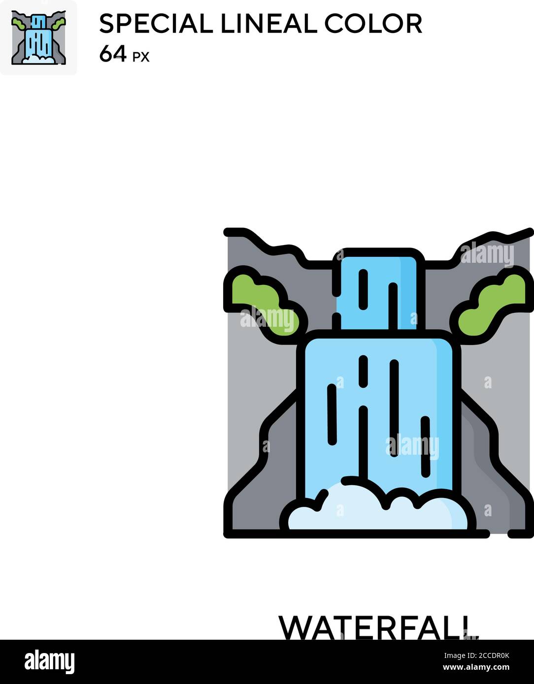 Waterfall Special lineal color icon. Illustration symbol design ...