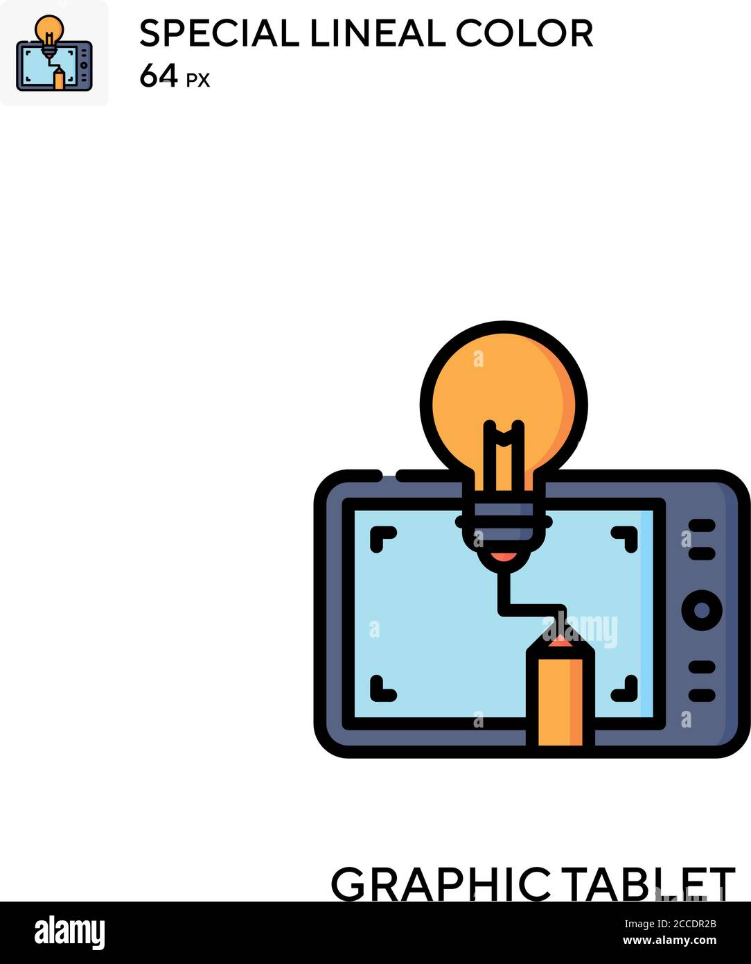 Graphic tablet Special lineal color icon. Illustration symbol design ...