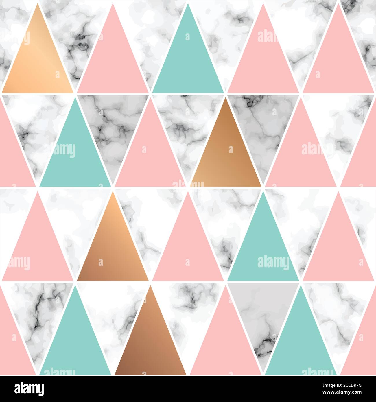 Vector Marble Texture Seamless Pattern Design With Golden Geometric
