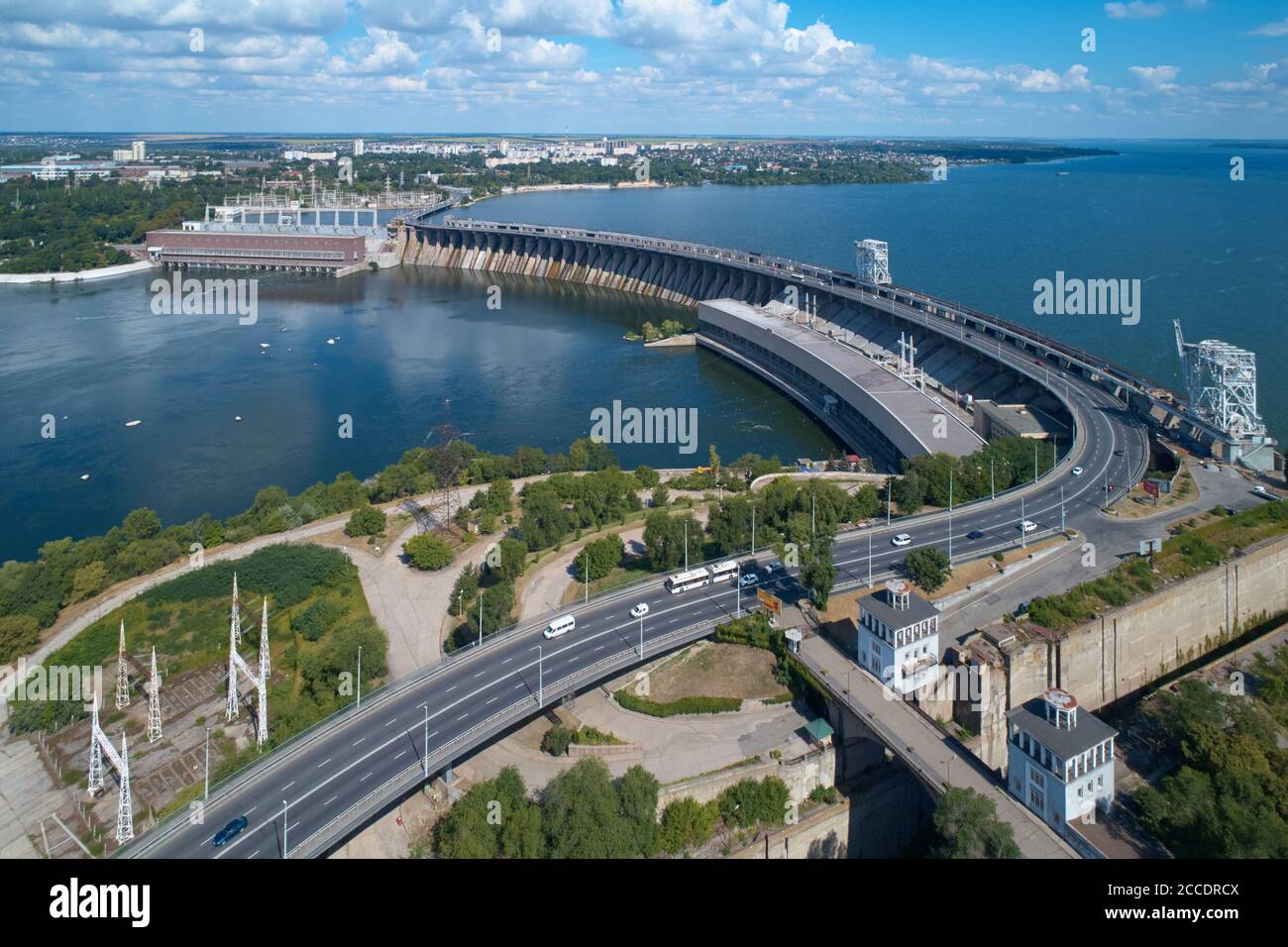 Flying over river dam aerial hi-res stock photography and images - Alamy