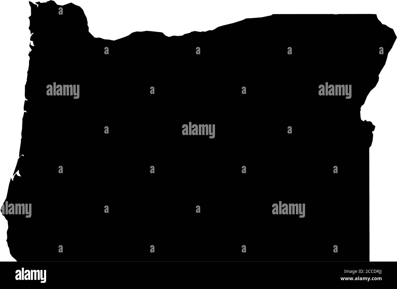 Oregon, state of USA - solid black silhouette map of country area ...