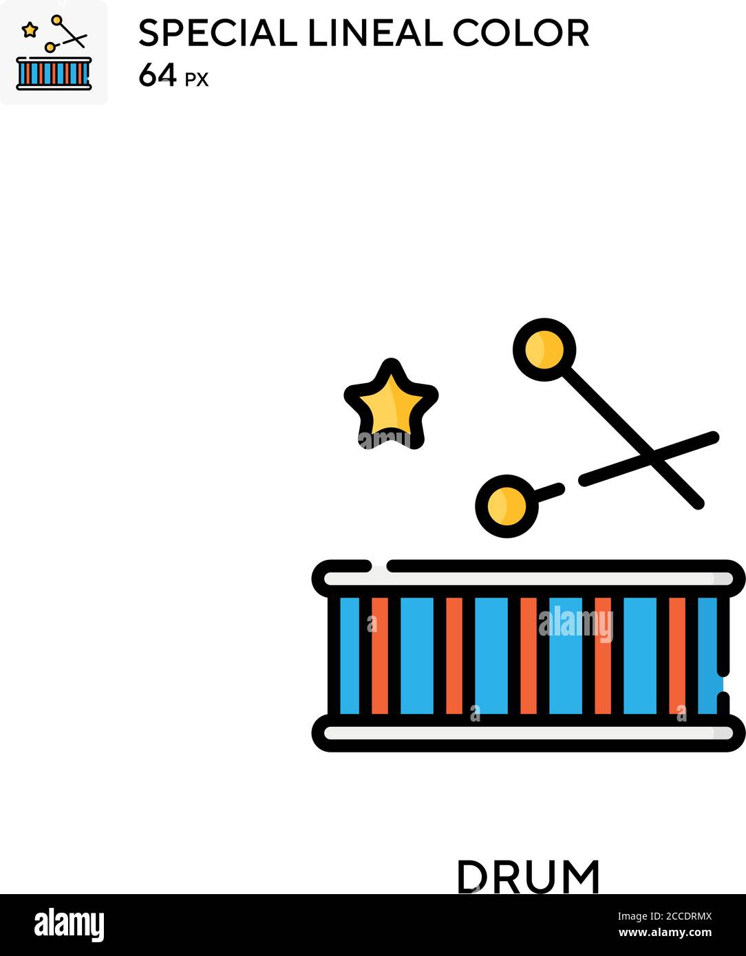 Drum Special lineal color icon. Illustration symbol design template for ...