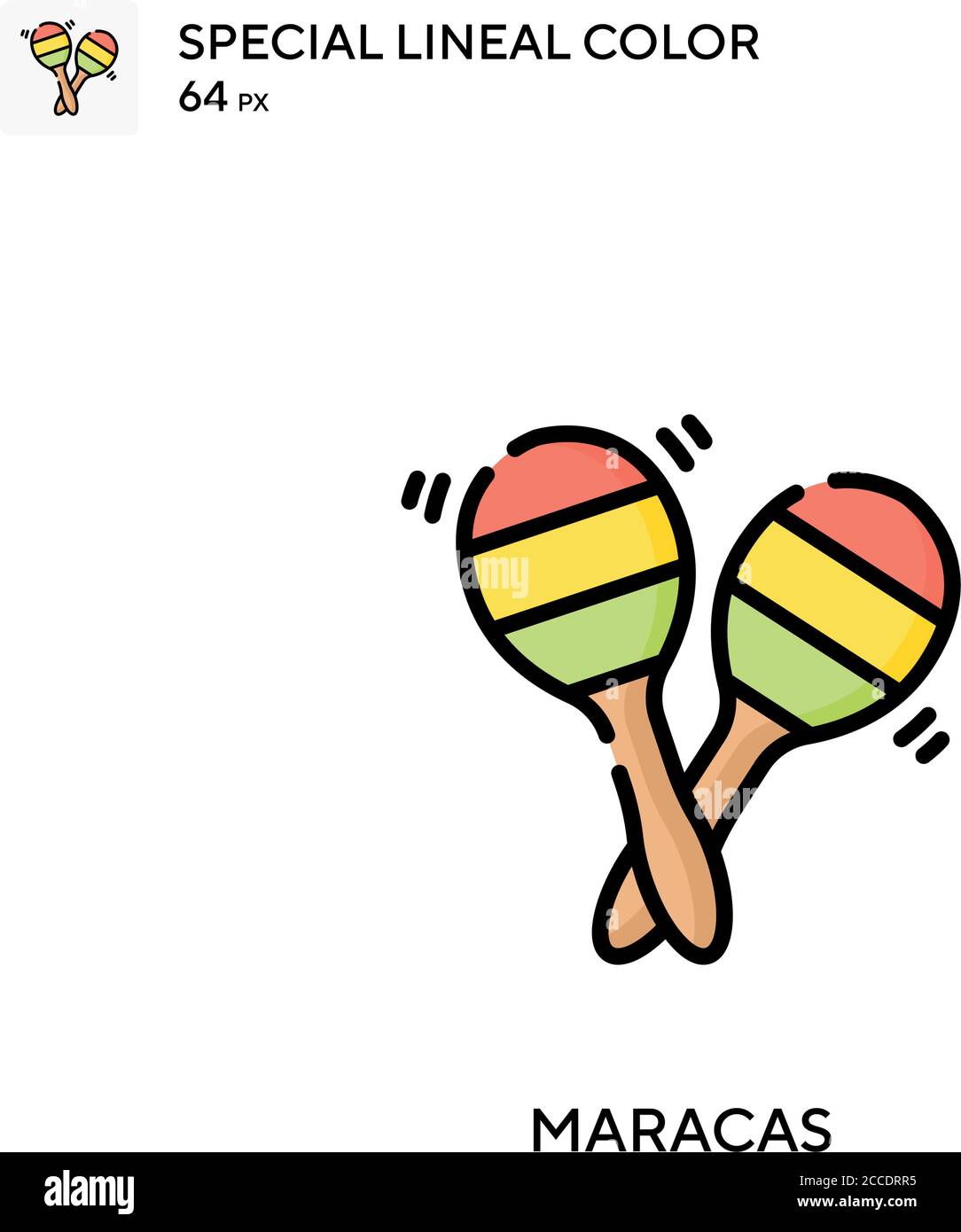 Maracas Special lineal color icon. Illustration symbol design template ...