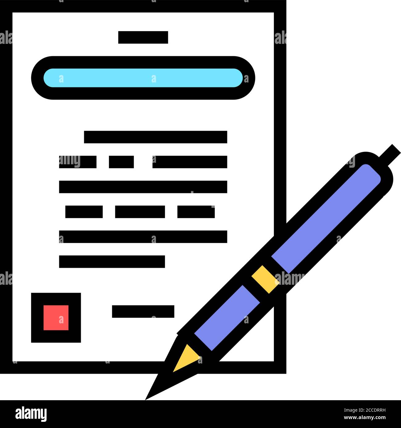 agreement signing color icon vector illustration Stock Vector Image ...