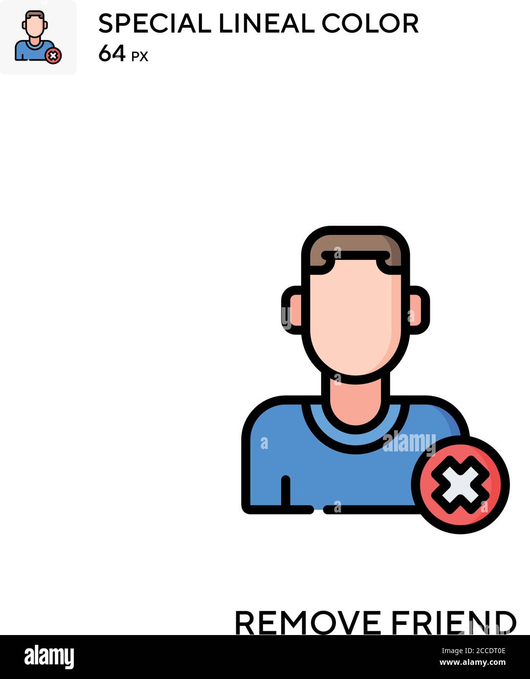 Remove friend Special lineal color icon. Illustration symbol design ...