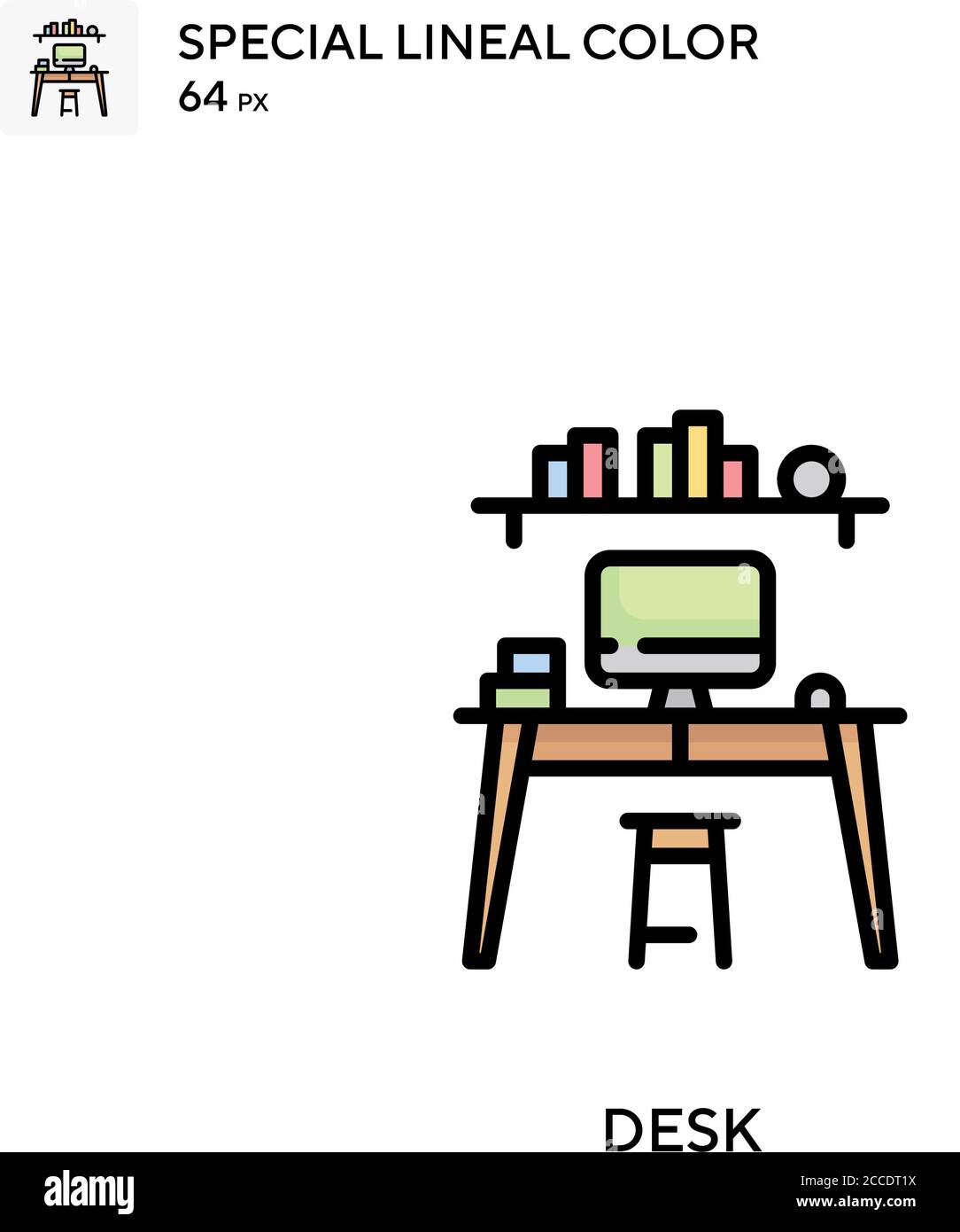 Desk Special lineal color icon. Illustration symbol design template for ...