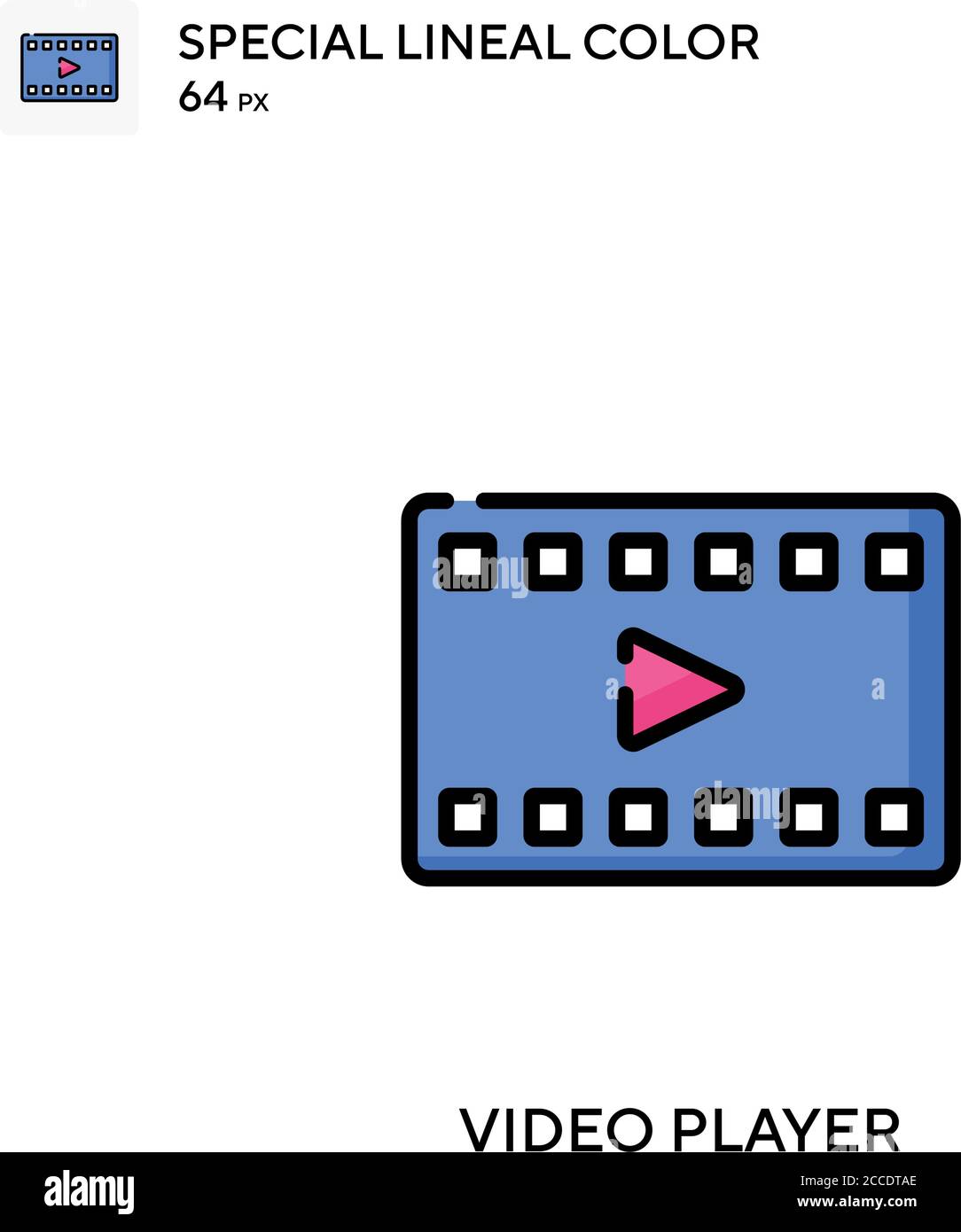 Video player Special lineal color icon. Illustration symbol design ...