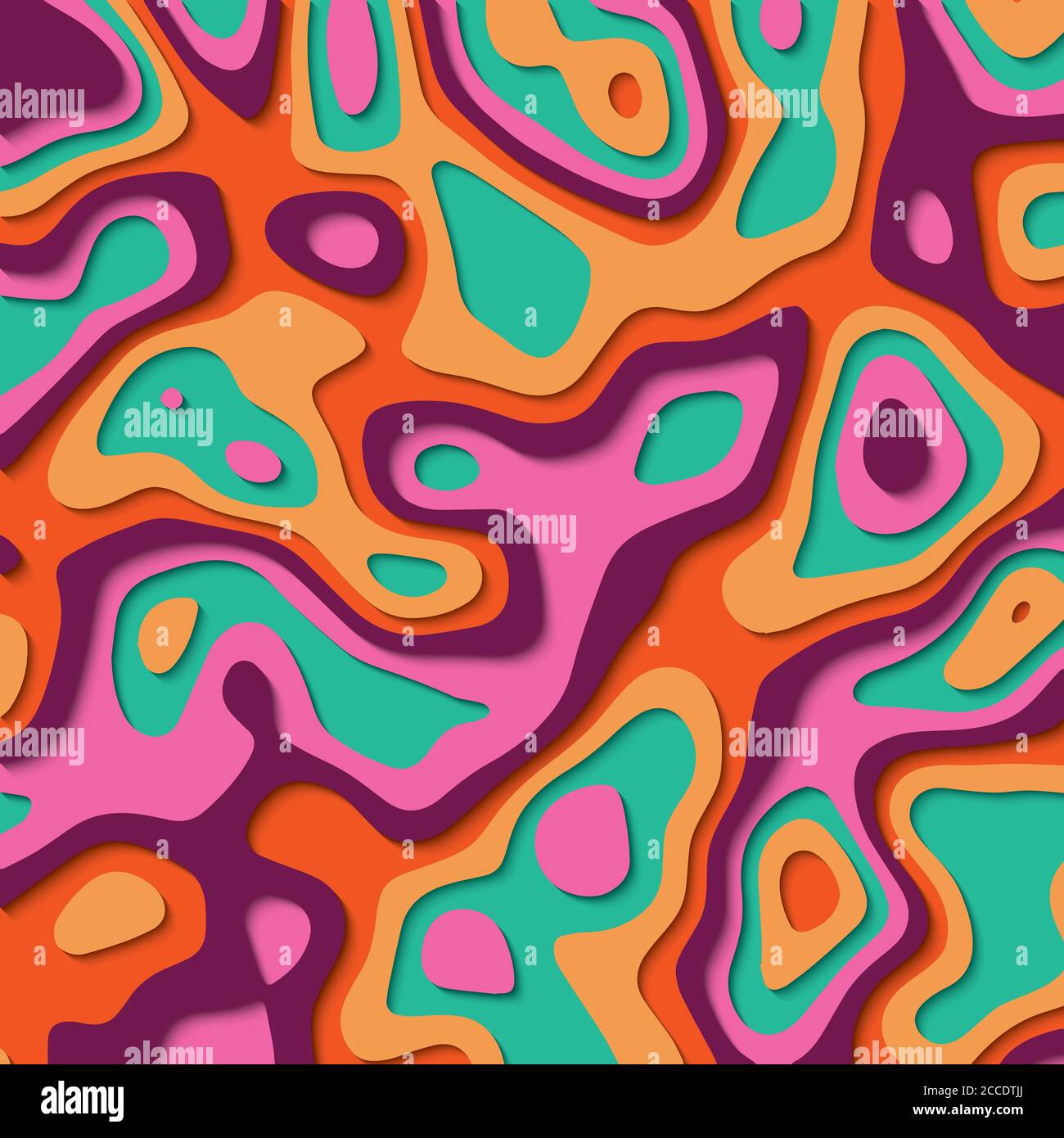 Paper cut out background with 3d effect in vibrant colors, carving art ...