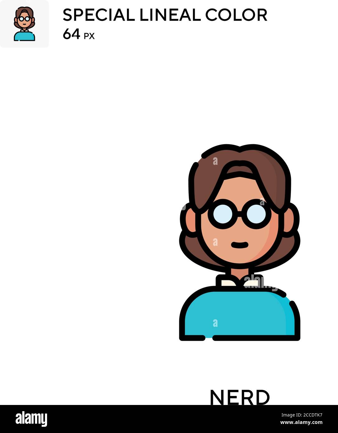Nerd Special lineal color icon. Illustration symbol design template for ...