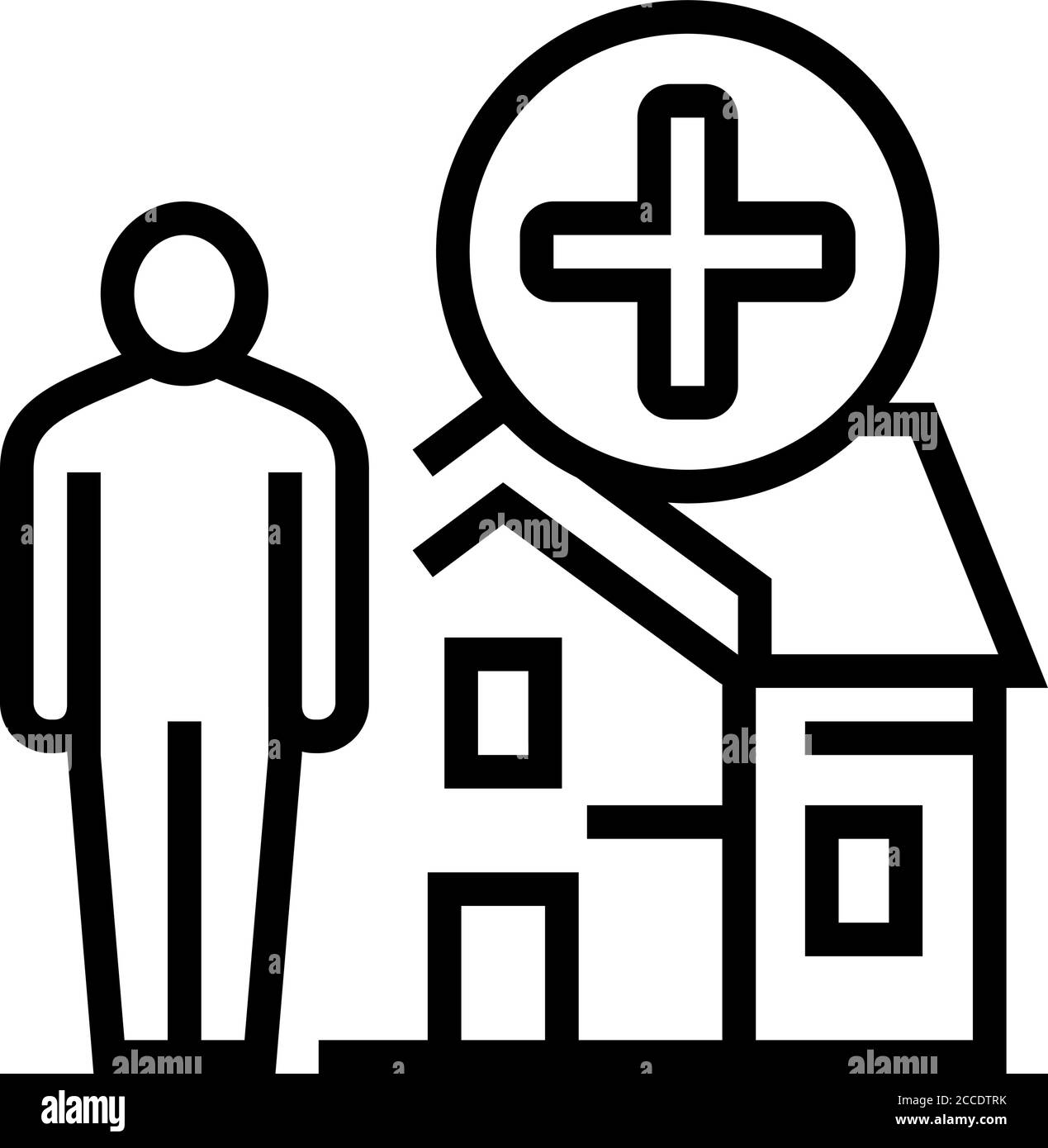 human and house for rent line icon vector illustration Stock Vector ...