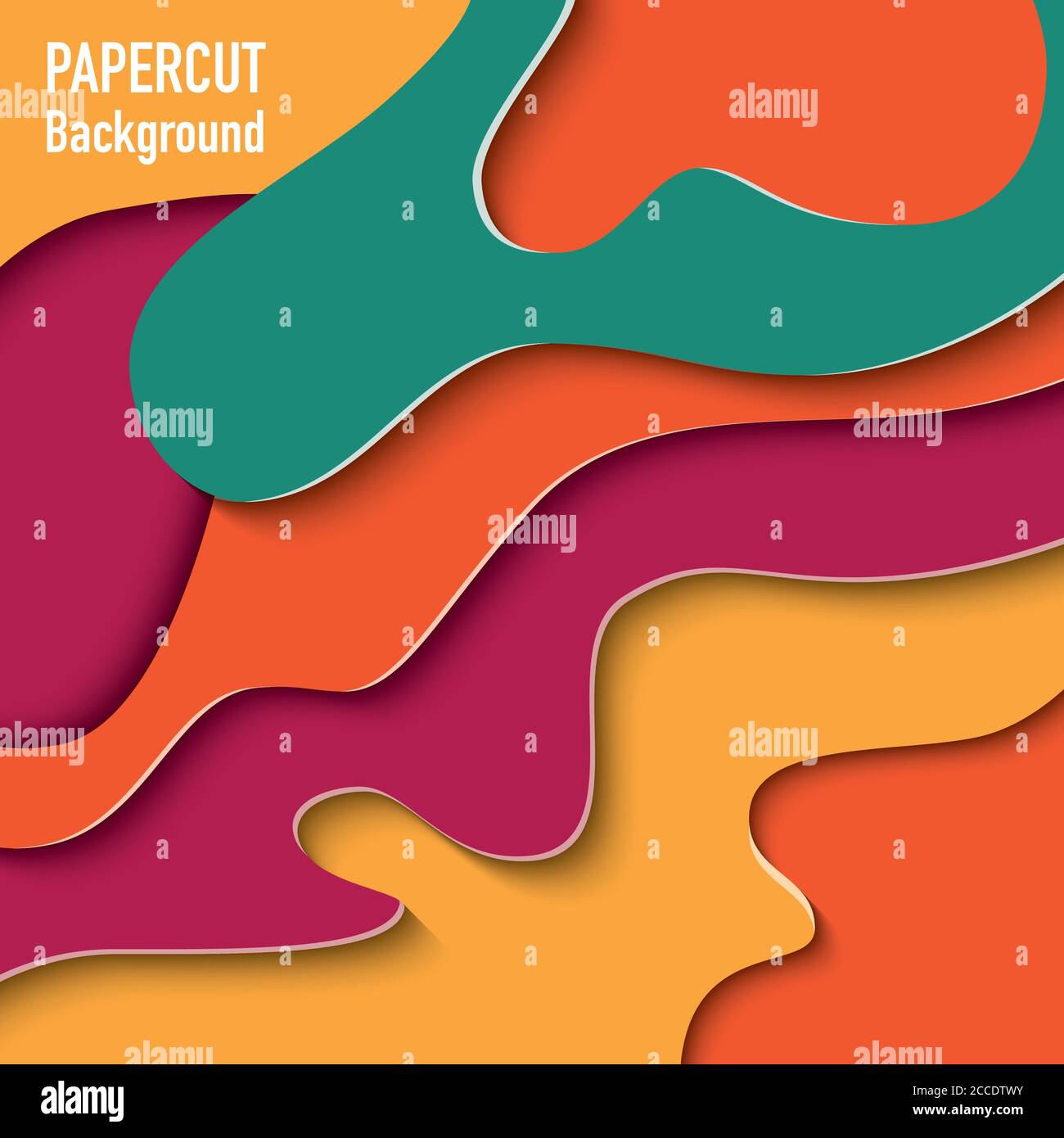 Paper cut out background with 3d effect, carving art, vector ...