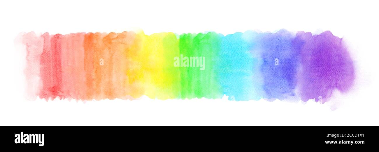 Rainbow gradient hand-painted watercolor abstract background. Stain ...