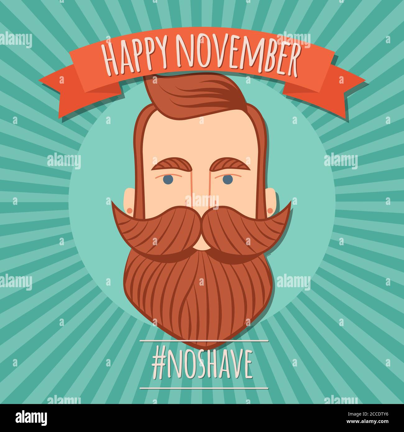 No shave November poster design, prostate cancer awareness, hipster man ...