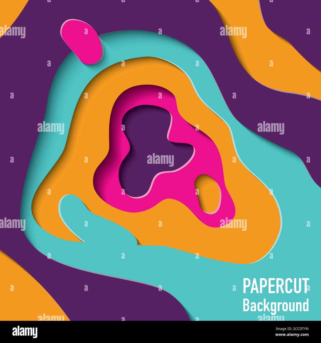 Paper cut out background with 3d effect, carving art, vector ...