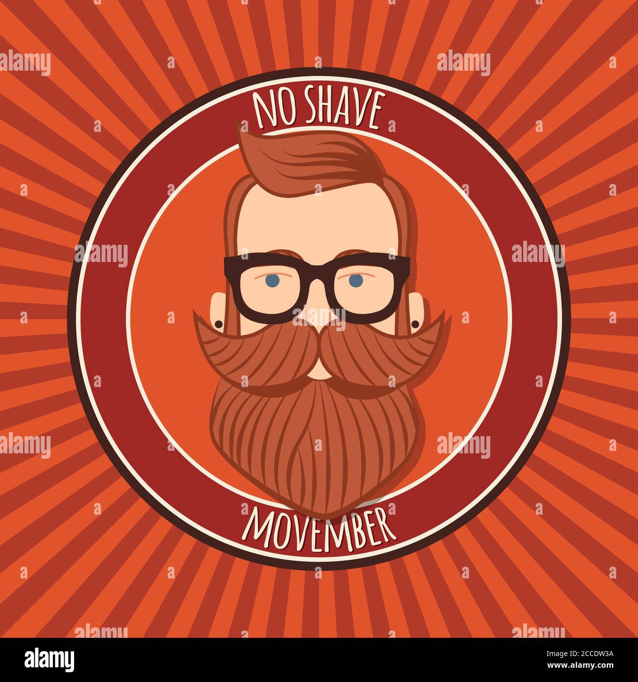 Movember poster design, prostate cancer awareness, hipster man with ...