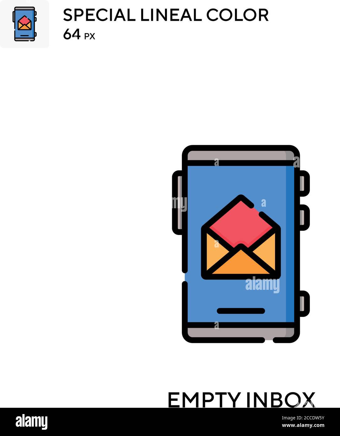 Empty inbox Special lineal color icon. Illustration symbol design template for web mobile UI ...