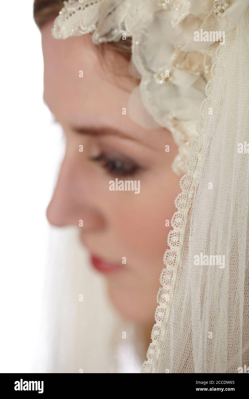 Lace Wedding veil Stock Photo - Alamy