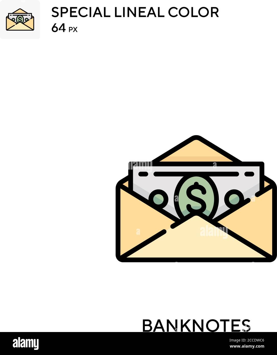 Banknotes Special lineal color icon. Illustration symbol design ...