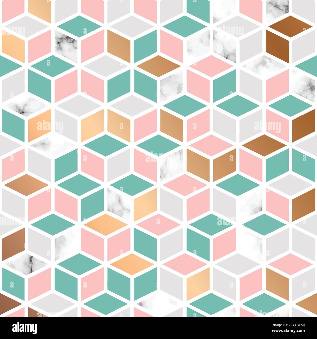 Vector marble texture, seamless pattern design with cubes geometric ...
