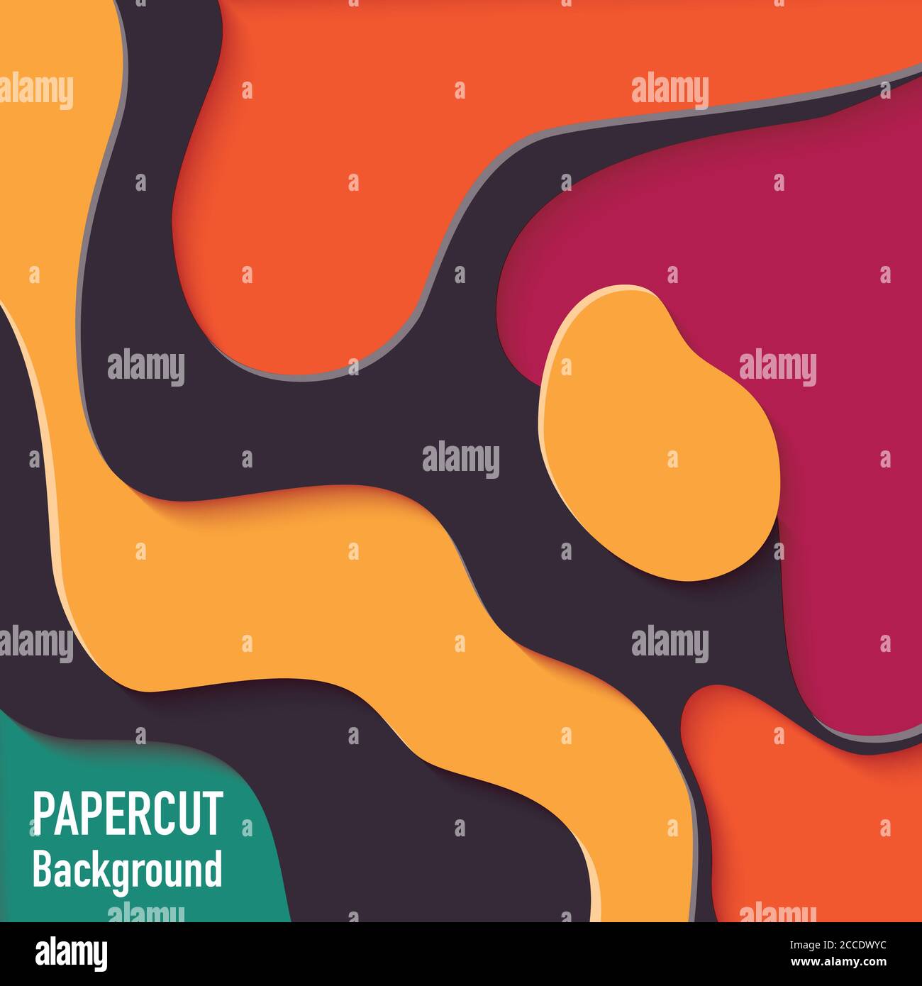 Paper cut out background with 3d effect, carving art, vector ...