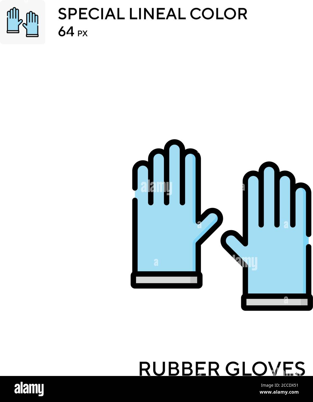Rubber gloves Special lineal color icon. Illustration symbol design ...