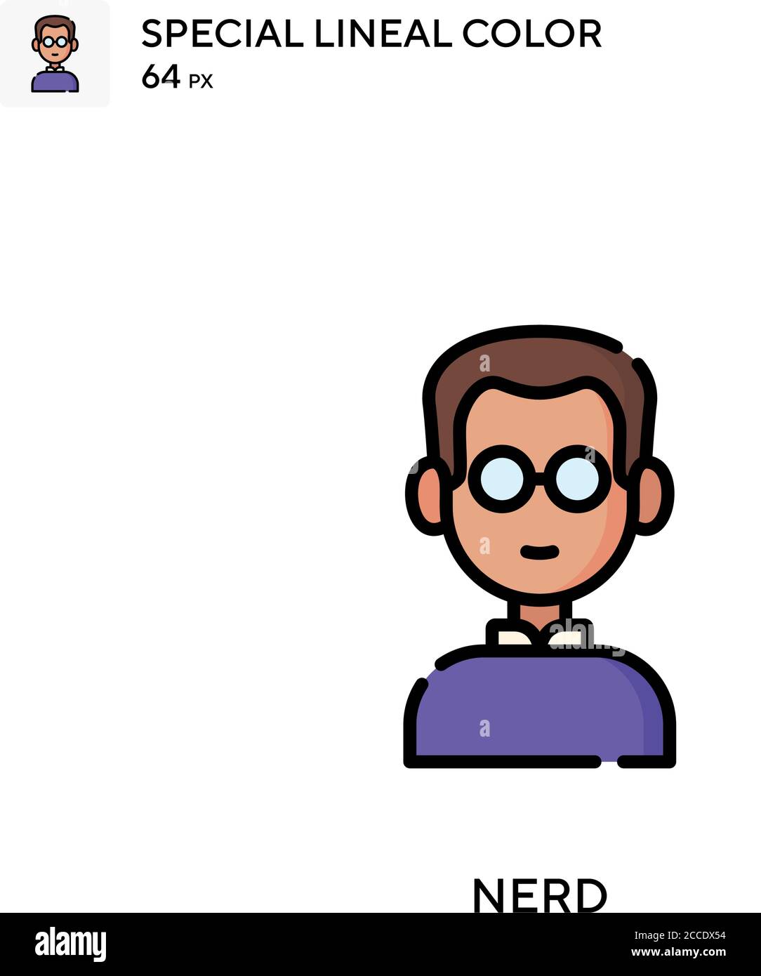 Nerd Special lineal color icon. Illustration symbol design template for ...