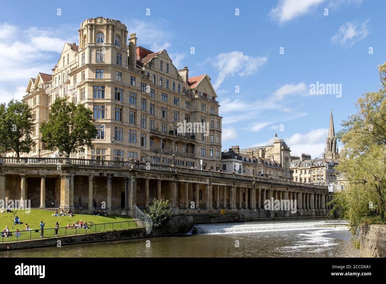 The Parade Gardens, Bath. With the Colonnades and Empire Hotel in the ...