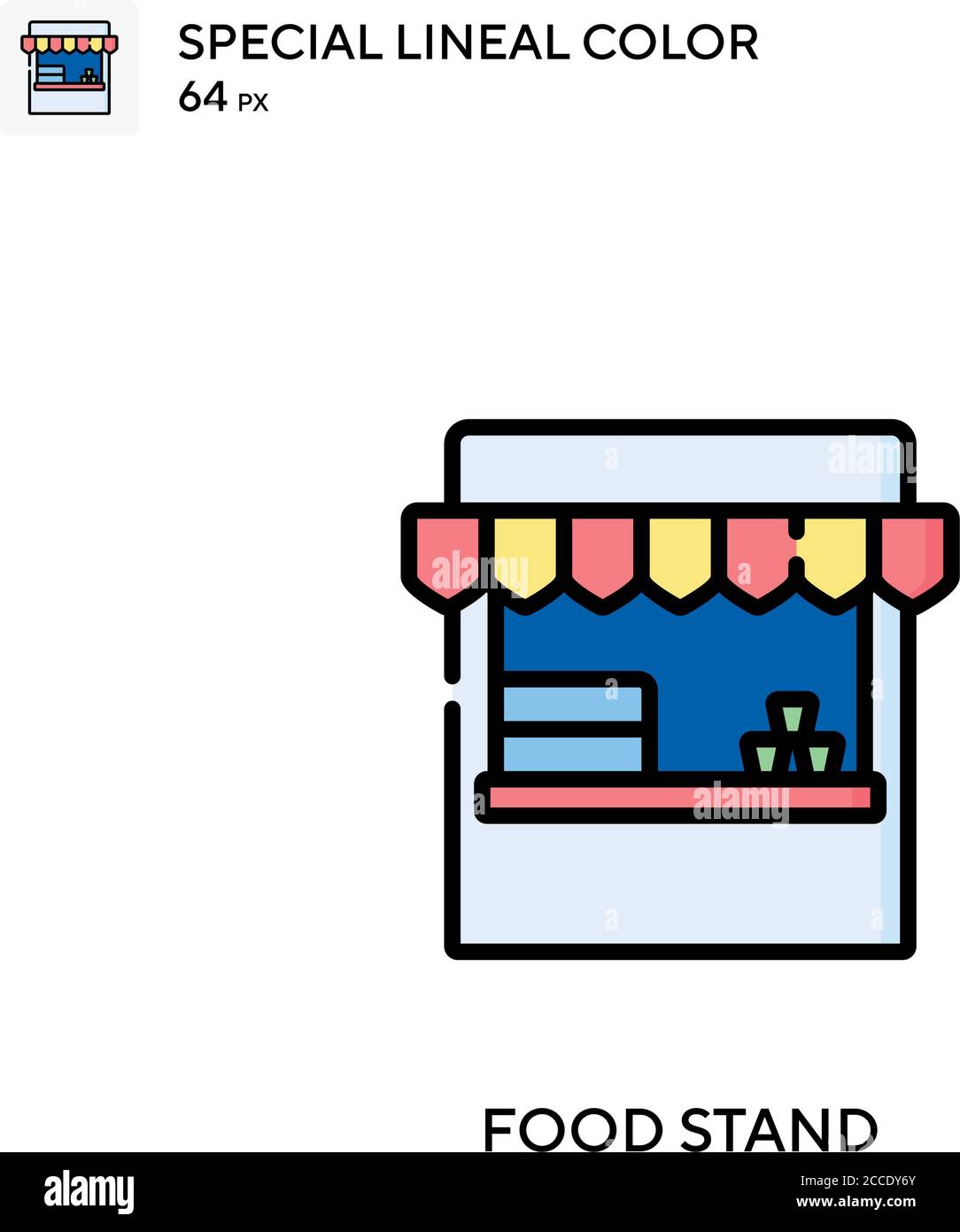 Food stand Special lineal color icon. Illustration symbol design ...