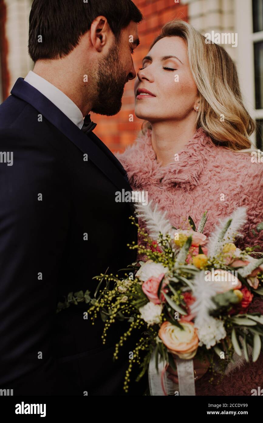 Newlyweds, happy, in love Stock Photo - Alamy