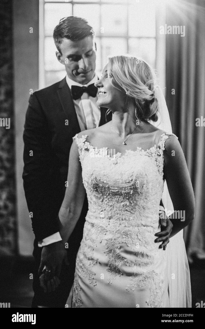 Photo two happy people Black and White Stock Photos & Images - Alamy